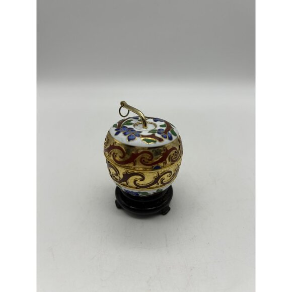 Storage & Organization | Vintage Chinese Cloisonne Trinket Box Apple ...